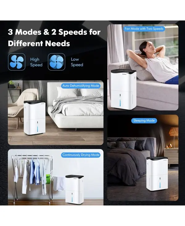 VOLENCA 100-pint Dehumidifier With Smart App And Alexa Control For Home And Basements