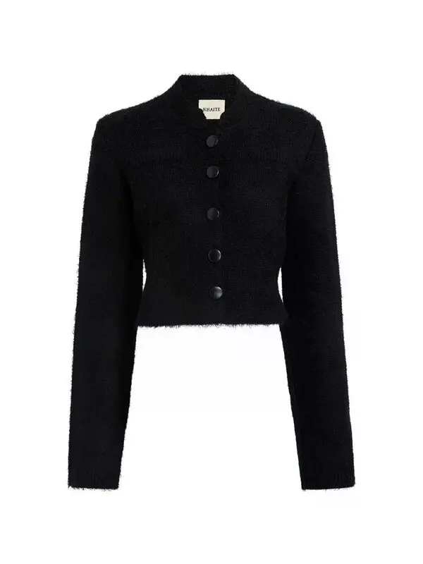 Khaite Silk-blend Cropped Cardigan - Black