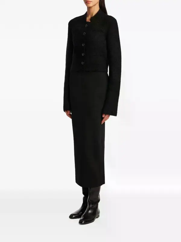 Khaite Silk-blend Cropped Cardigan - Black
