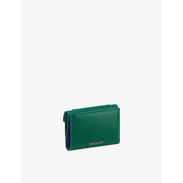 BVLGARI Serpenti Forever Compact Leather Wallet - Green
