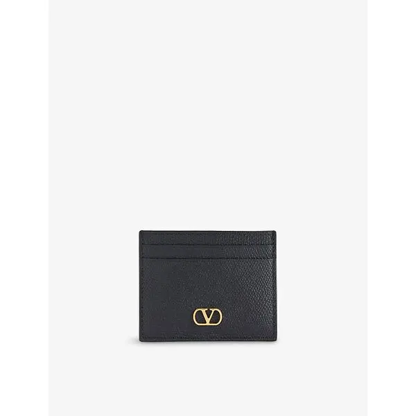 Valentino Garavani Vlogo Signature Leather Card Holder - Nero