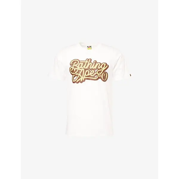 A BATHING APE Script Logo-print Cotton T-shirt