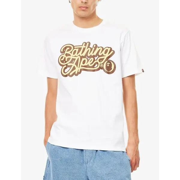 A BATHING APE Script Logo-print Cotton T-shirt