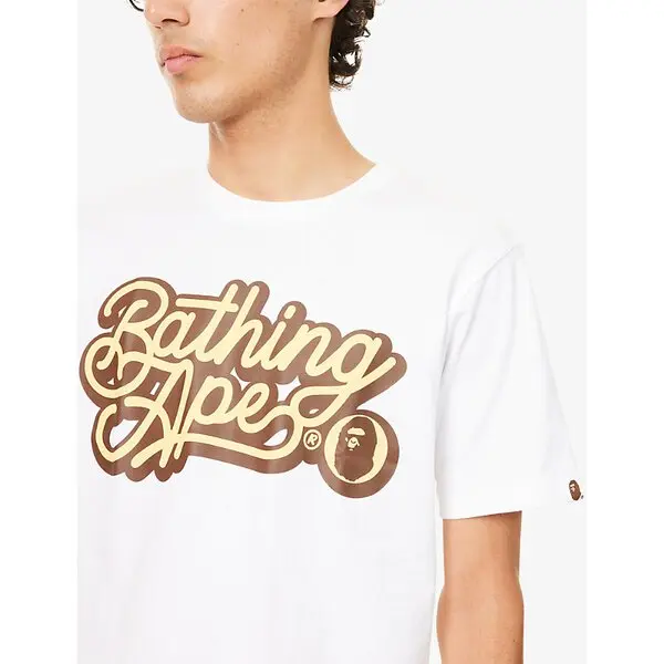 A BATHING APE Script Logo-print Cotton T-shirt
