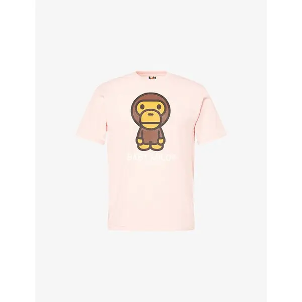 A BATHING APE Baby Milo Graphic-print Cotton T-shirt - Pink