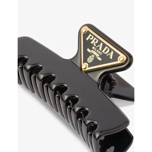 Prada Triangle-logo Metal Brass Claw Clip