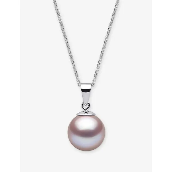 Yoko London Pink Freshwater Pearl Pendant Necklace - White Gold