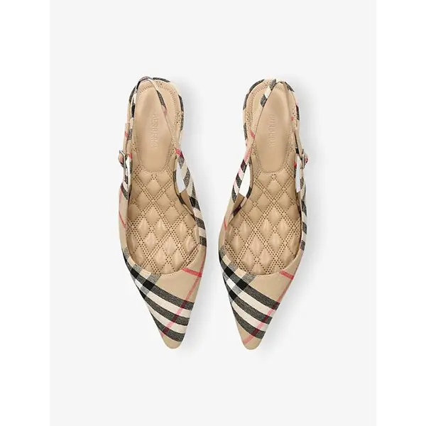 Burberry Check Dame Slingback Pumps