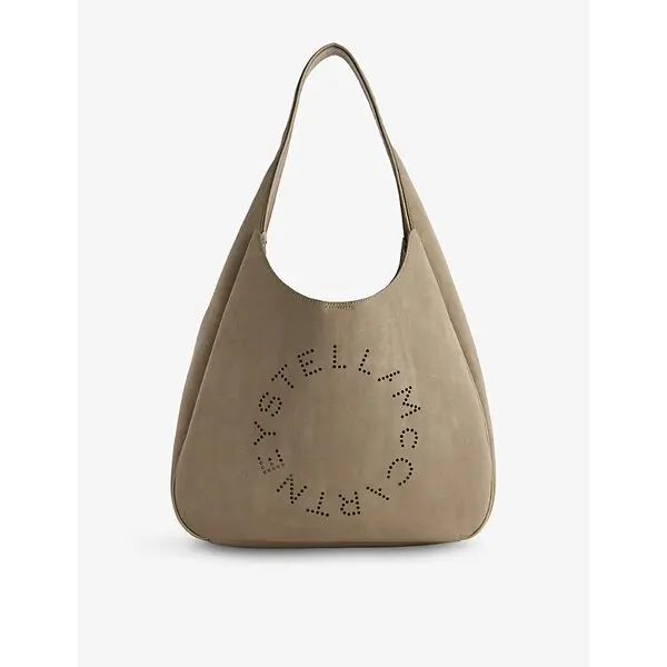 Stella McCartney Logo Hobo Faux-suede Shoulder Bag