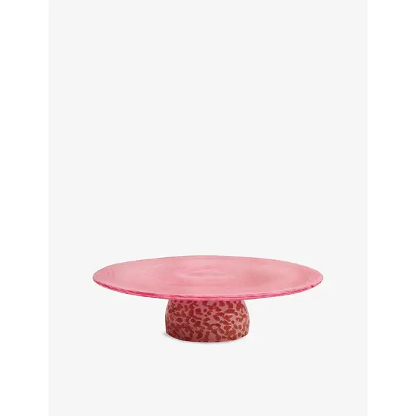 LAETITIA ROUGET Footed Glass Cakestand And Bowl - Pink