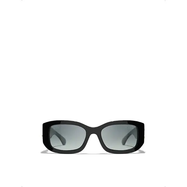 Chanel Oval Sunglasses - Black