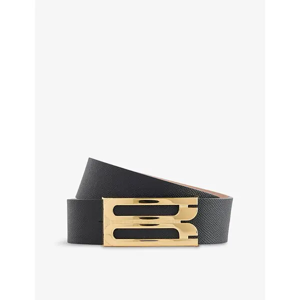 Victoria Beckham Monogram Leather Belt - Black