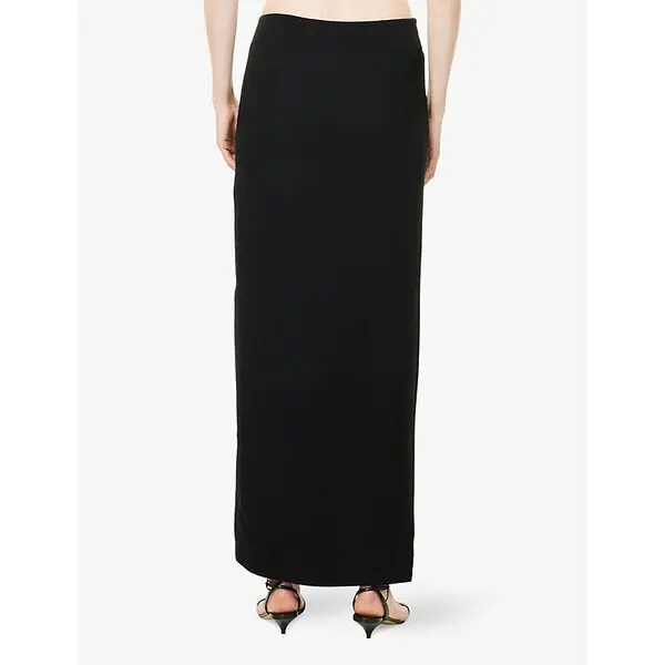 TOTEME High Slit Darted Woven Maxi Skirt
