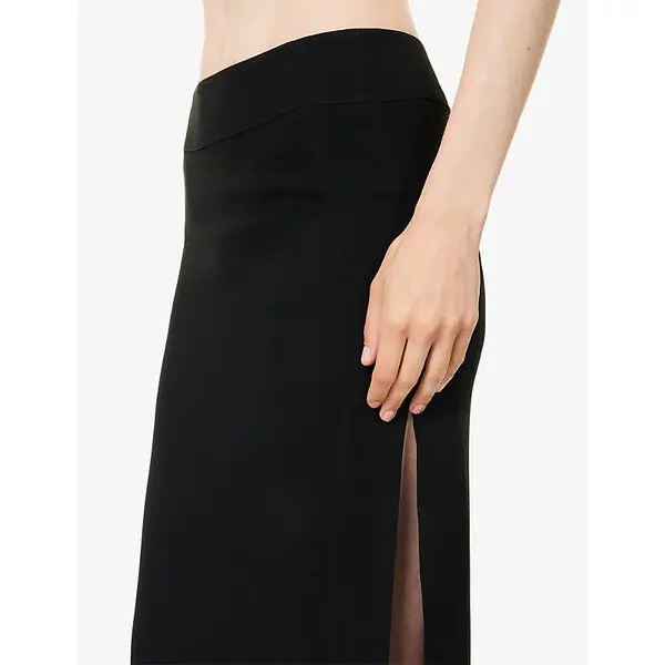 TOTEME High Slit Darted Woven Maxi Skirt