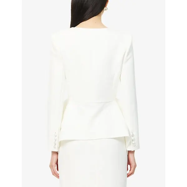 Roland Mouret Peplum Stretch-woven Jacket - Cream