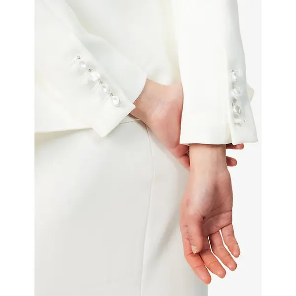 Roland Mouret Peplum Stretch-woven Jacket - Cream