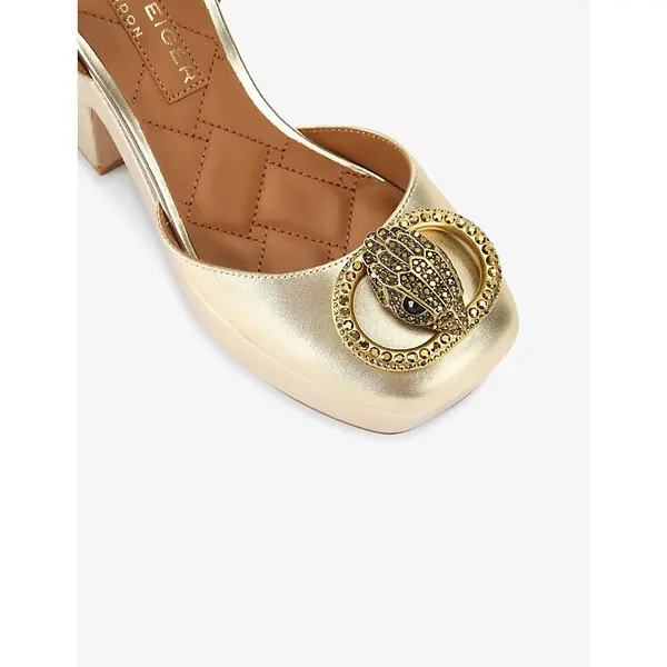 Kurt Geiger Chelsea Metallic-leather Platform Heels