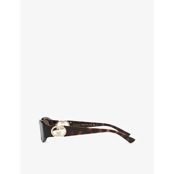 Gucci Gg1660s Oval Sunglasses - Brown