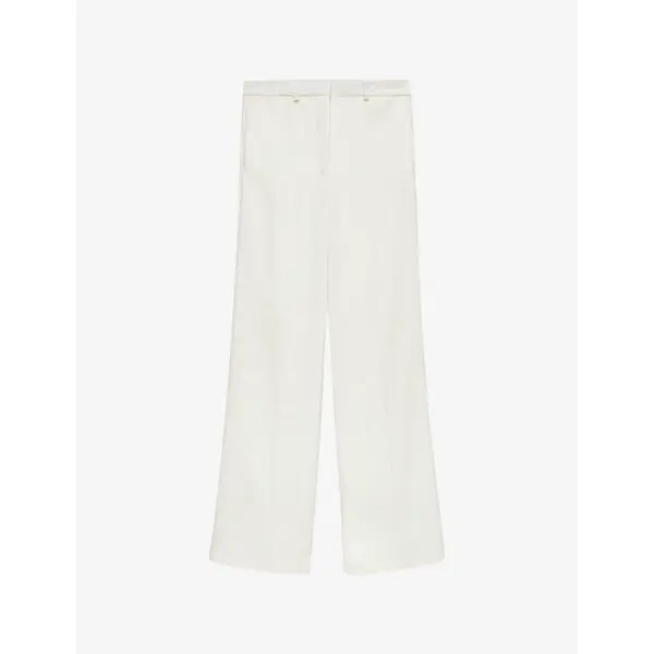 JOSEPH Morissey Comfort Cady Mid-rise Straight-leg Trousers - Ivory