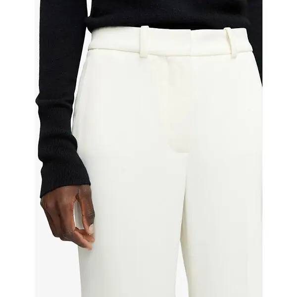 JOSEPH Morissey Comfort Cady Mid-rise Straight-leg Trousers - Ivory