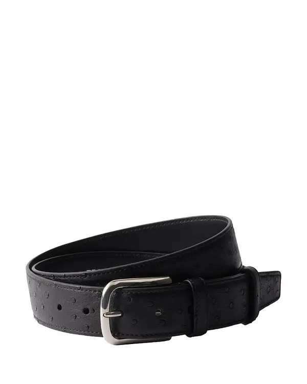 Prada Ostrich Leather Belt - Black