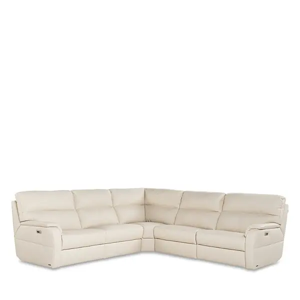 GIUSEPPE NICOLETTI Grazia Power Reclining 5 Piece Sectional - Torello /puro White