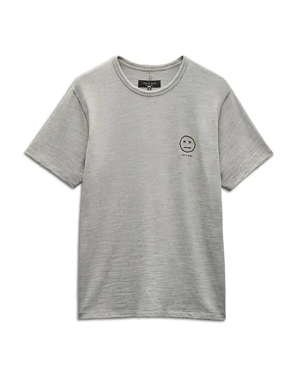 Rag & Bone Sour Face Embroidered Tee - Leaf Gray