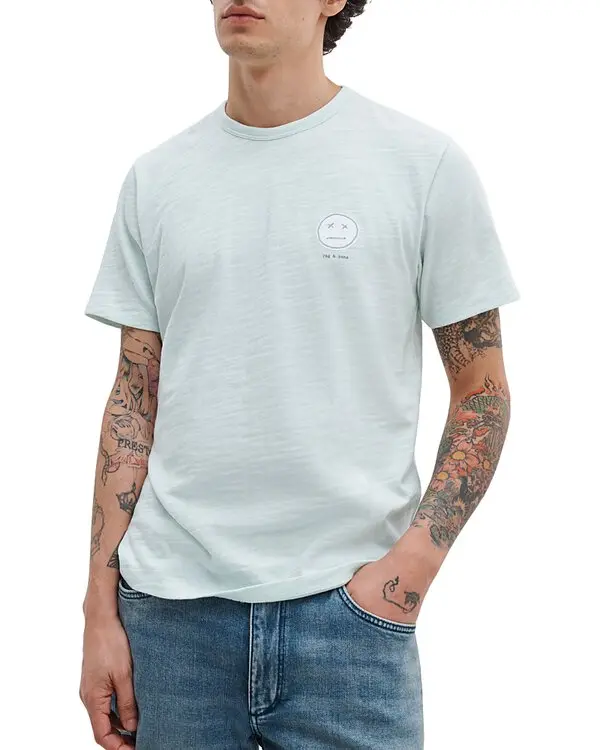 Rag & Bone Sour Face Embroidered Tee - Soft Gray