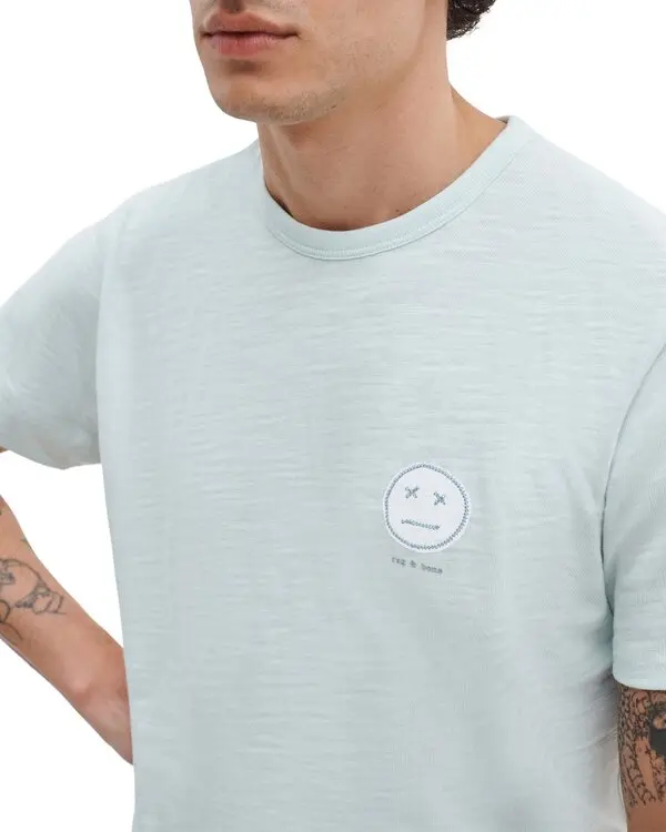 Rag & Bone Sour Face Embroidered Tee - Soft Gray