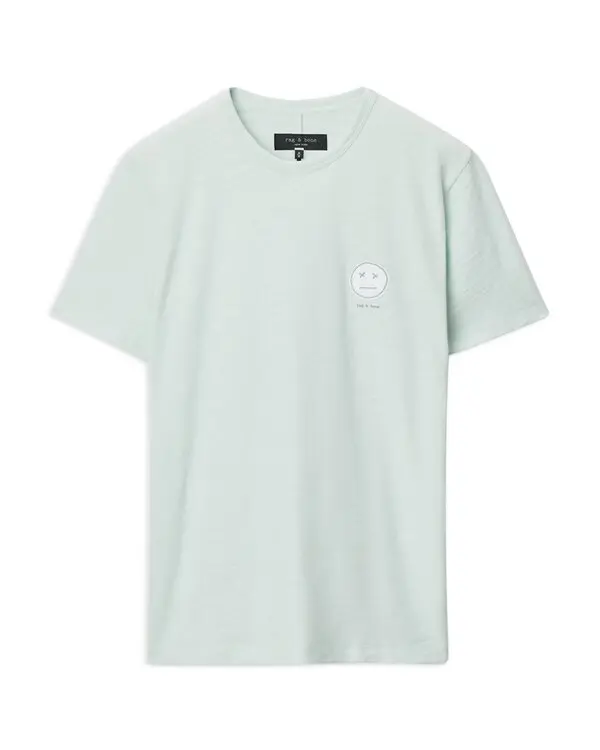 Rag & Bone Sour Face Embroidered Tee - Soft Gray