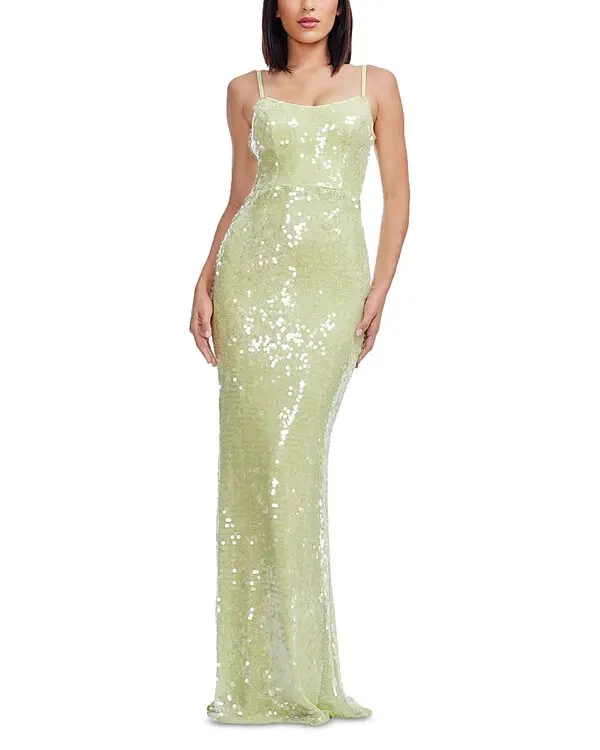 Dress The Population Giovanna Sequin Gown - Celery Juice | Editorialist