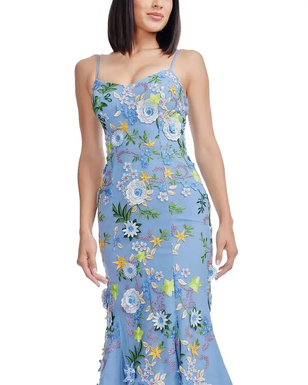 Dress The Population Allona Floral Applique Dress