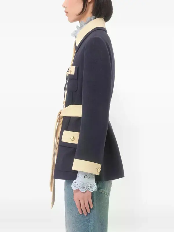 Valentino Garavani Caban Jacket With Belt - Blue