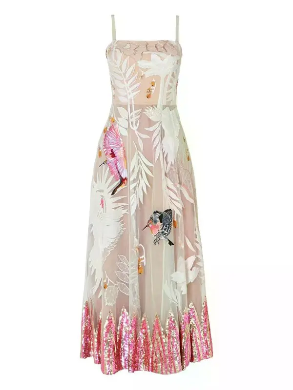 TEMPERLEY LONDON Opera Floral-embroidered Maxi Dress - White