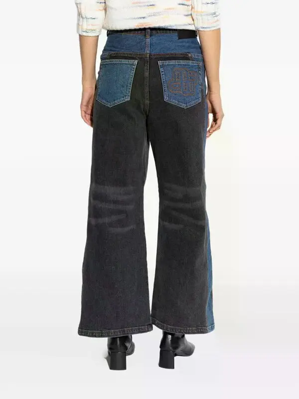 Munthe Contrast Panel Wide Leg Jeans