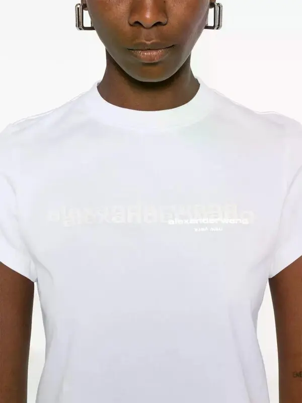 Alexander Wang Shrunken Logo Cotton T-shirt