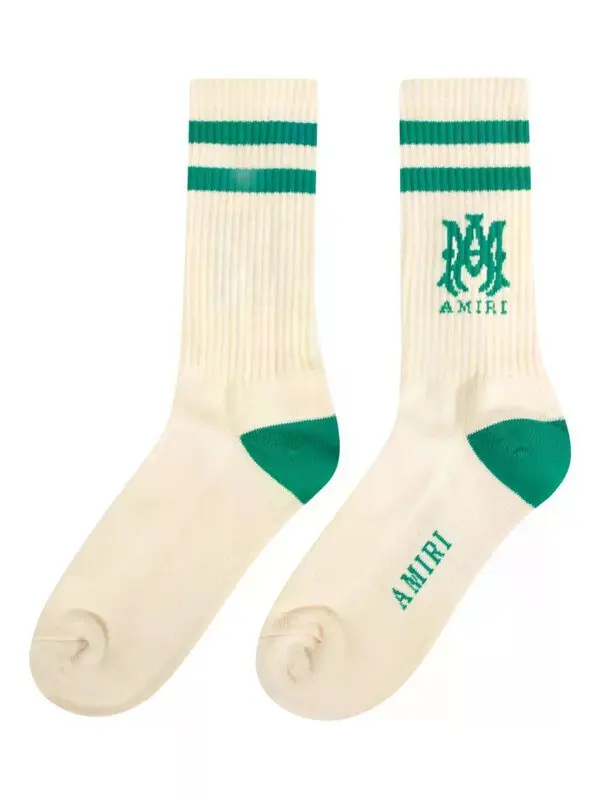 Amiri Logo Jacquard Socks - White