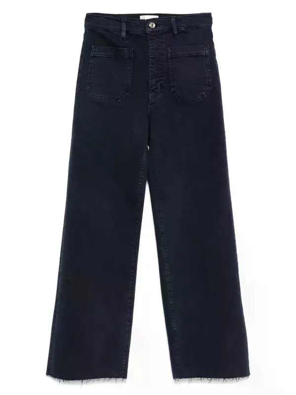 FRAME Cropped Wide Leg Jeans