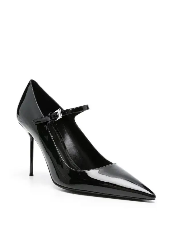 Paris Texas 90mm Leather Heeled Pumps - Black