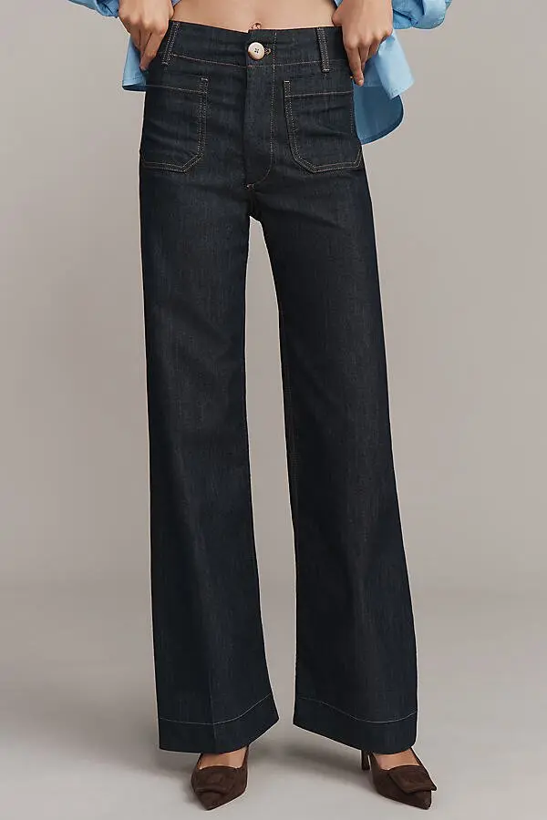 Maeve Colette High-rise Wide-leg Full-length Jeans - Rinse Wash