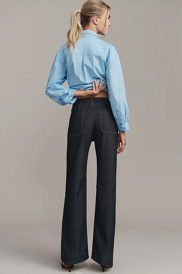 Maeve Colette High-rise Wide-leg Full-length Jeans - Rinse Wash