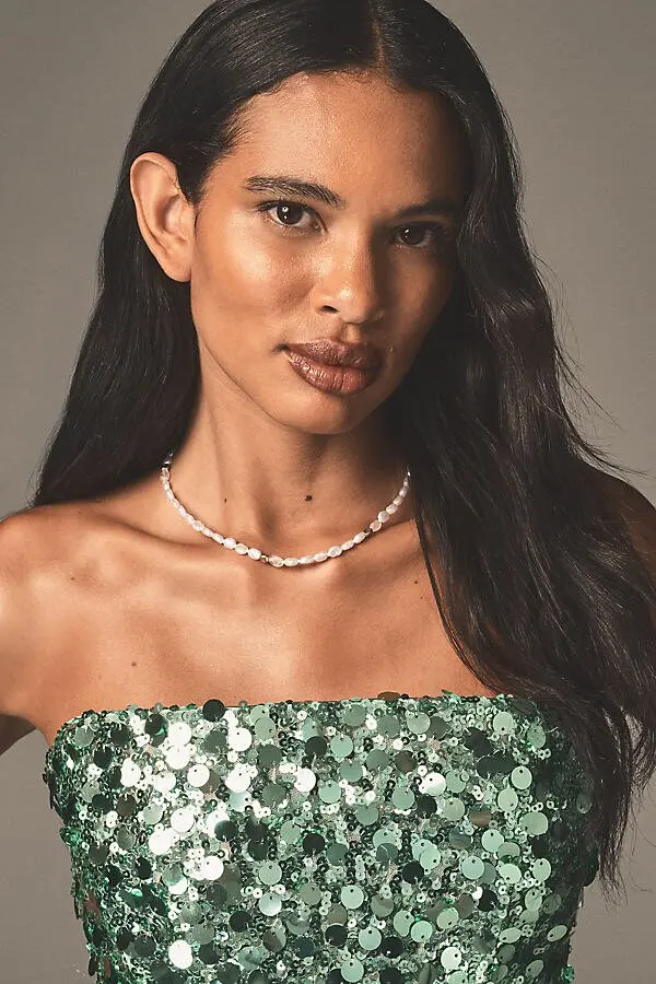BRONX AND BRONCO Maraya Strapless Sequin Mini Dress
