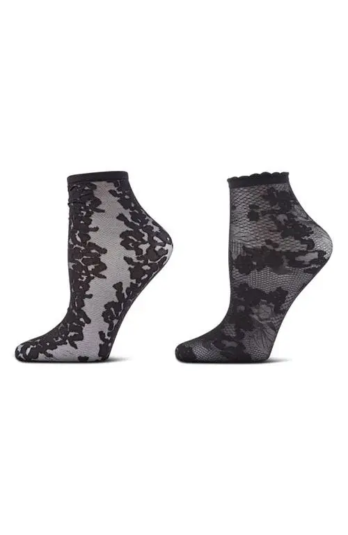 Natori Sheer Shortie Assorted 2-pack Socks - Black