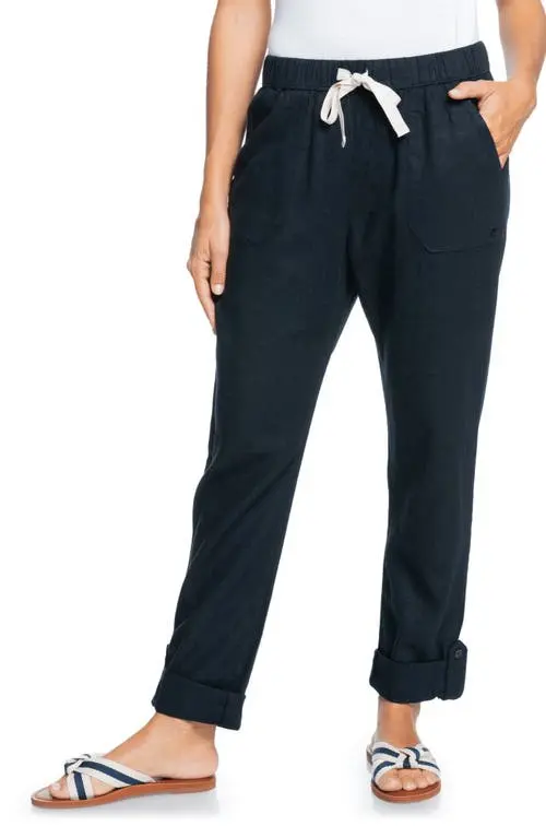 Roxy Tie Waist Linen Blend Pants