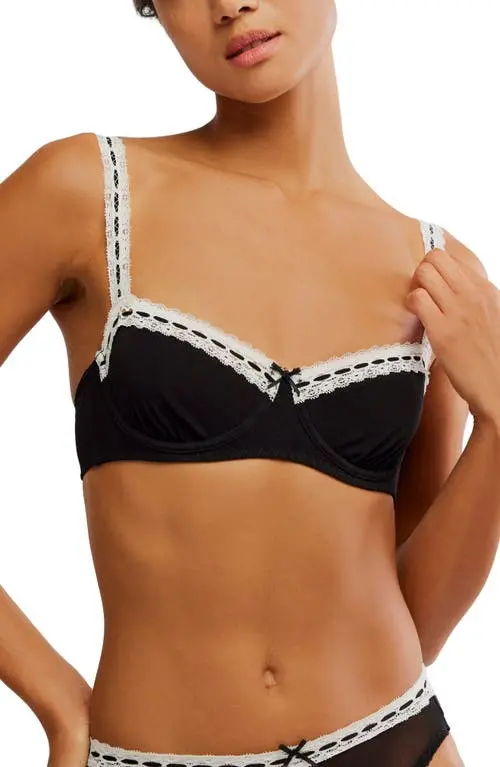 Free People So Sweet Underwire Balconette Bra - Black Combo