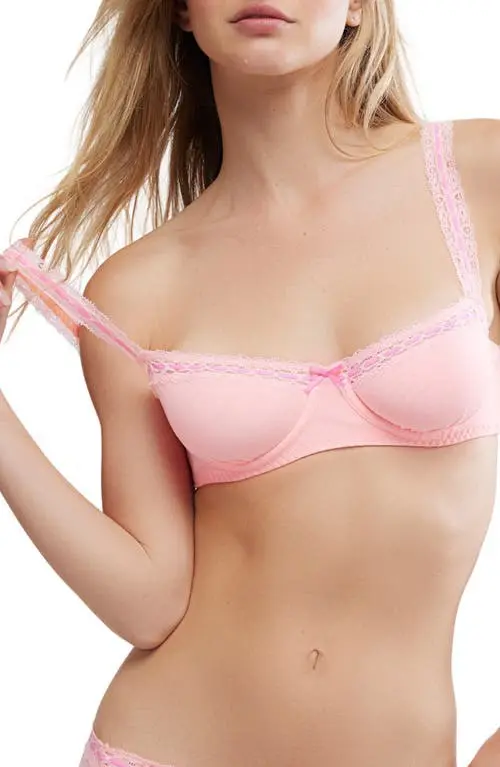 Free People So Sweet Underwire Balconette Bra - Pinky Combo