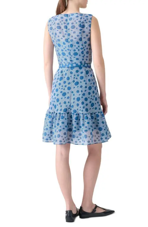 Akris Stripe Dot Seersucker Dress