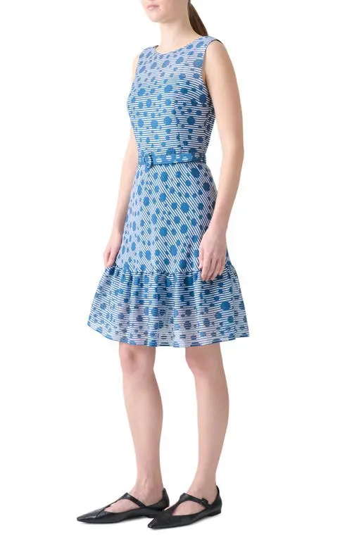 Akris Stripe Dot Seersucker Dress