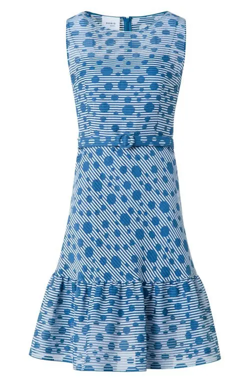 Akris Stripe Dot Seersucker Dress