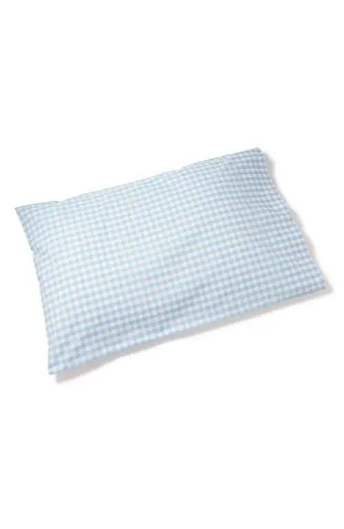 PETITE PLUME Light Gingham Set Of 2 Cotton Percale Pillowcases - Blue